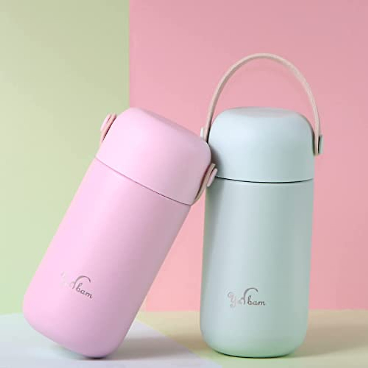 YERBAM 5.5oz Mini Tumbler Stainless Steel Vacuum Insulated Water Bottle Double Wall Thermos Flask Small Size BPA Free Leakproof (tea green)