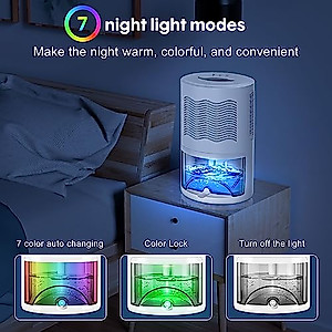 COSVII Upgraded Dehumidifier for Home & Bedroom - Quiet, Portable Dehumidifier with 800 sq ft Coverage, Auto Shut-Off, 68oz Capacity, Perfect for Bathroom, Basement, RV Dehumidifiers