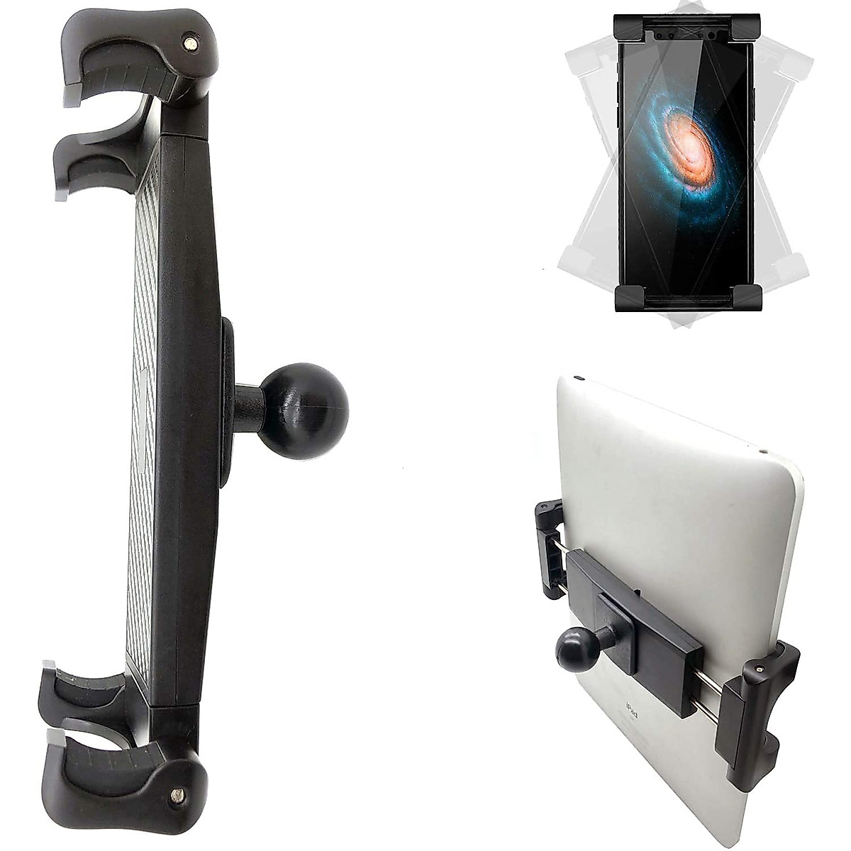 LycoGear Universal Smartphone Tablet Holder w/1" Rubber Coating Ball for All iPad Pro Air Mini iPhone MAX Pro Galaxy Tab (Compatible with Ram, Arkon Robust Mount & All 1 inch Socket System)