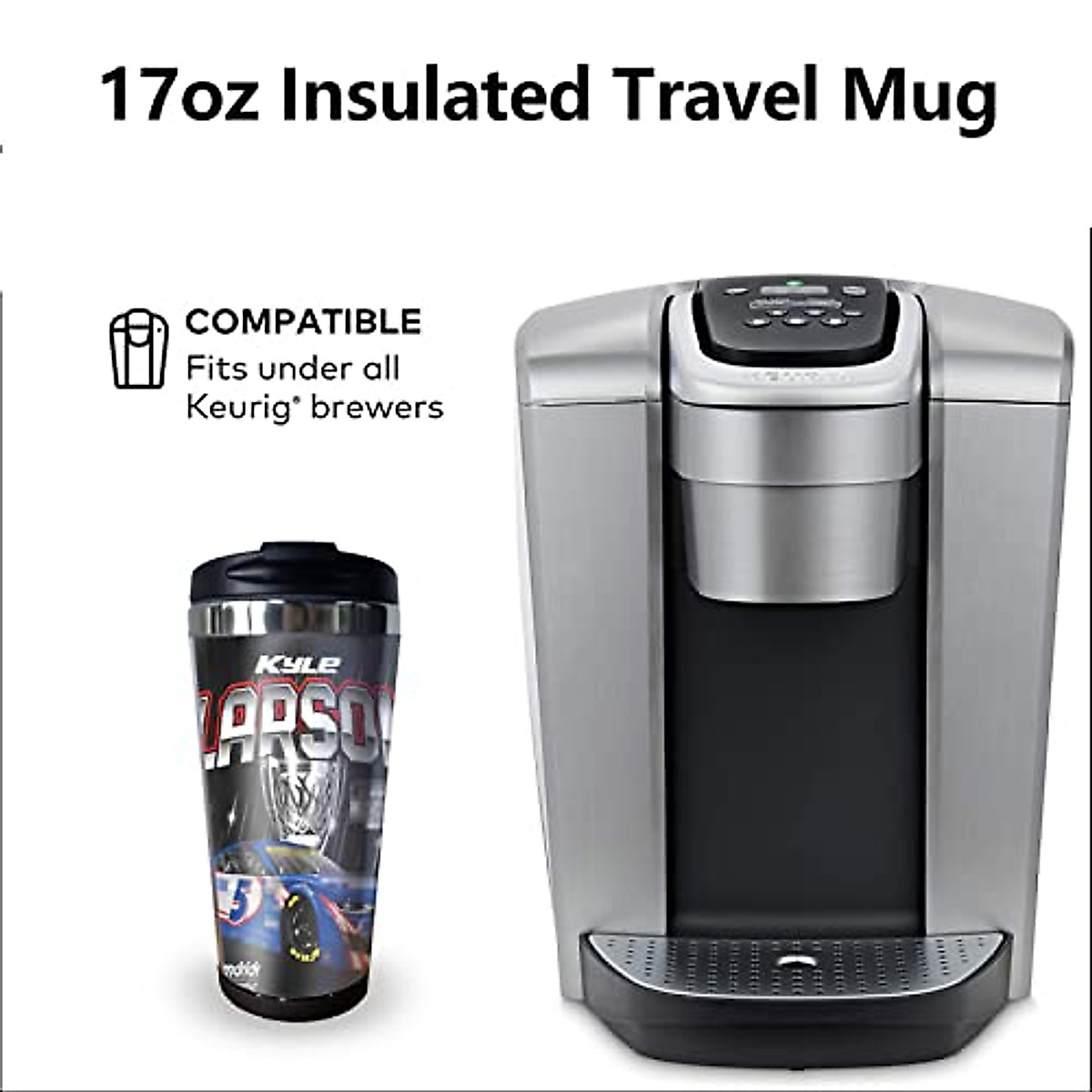 MYUZVIZ 5 Kyle Larson Portable Coffee Mug 16 (oz) Cocoa Mug Stainless Steel Insulation Mug Waterproof Insulation Easy Carry Reusable Travel Mug