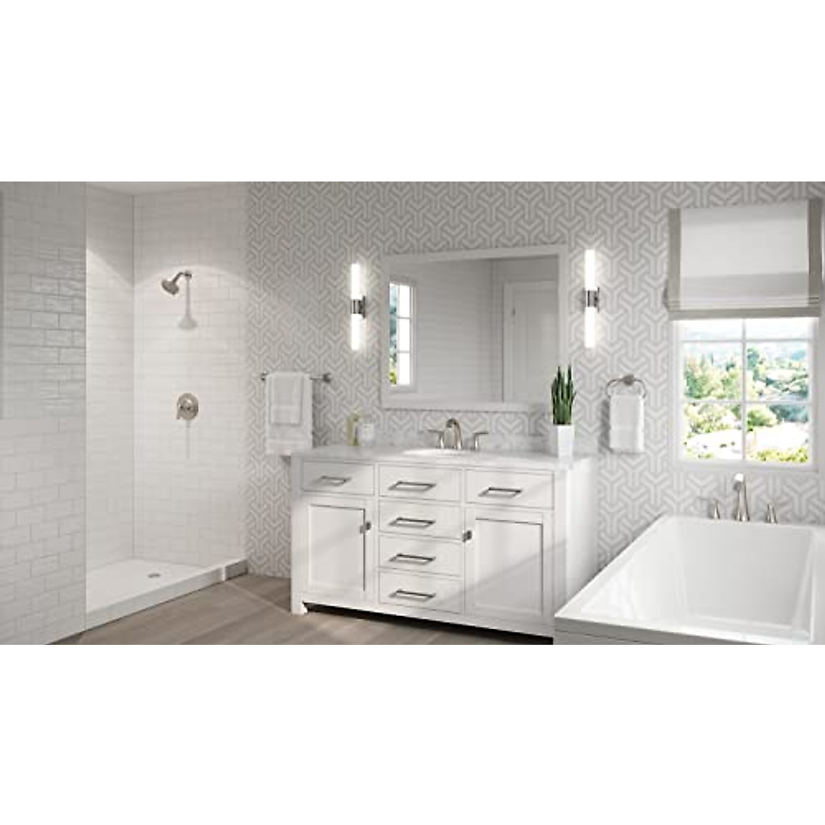 Pfister Weller Bathroom Sink Faucet, 8-Inch Widespread, 2-Handle, 3-Hole, Brushed Nickel Finish, LG49WR0K