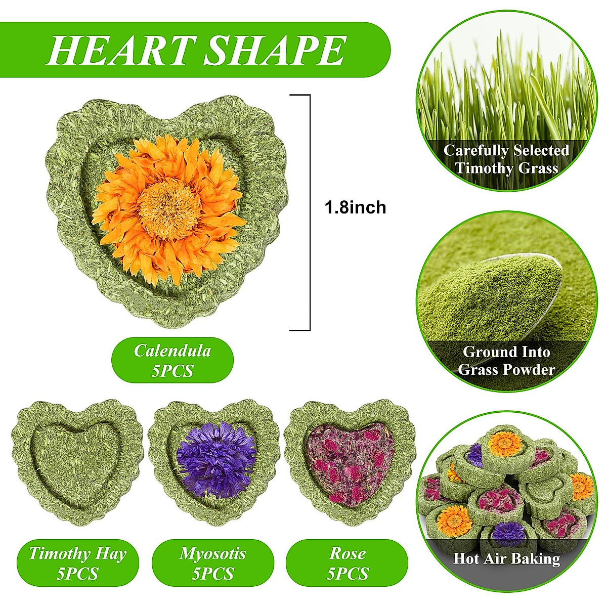 SYWHXY 20PCS Bunny Chew Toys, Rabbit Toys for Bunny's Teeth Organic Timothy Hay Cakes for Rabbits, Chinchilla, Hamster, Guinea Pig Reliable Rabbit Chew Toys for Teeth