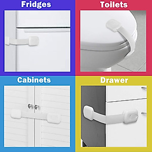 Our baby lock are great to baby proof cabinets, drawers, oven, toilet, closet, waste bin, fridges,etc. Keep your baby away from the dangers in your home. Not just for children, these locks can also be used to protect pets from making a mess around the hou