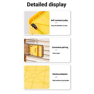 Aimisin Folding Storage Bins, 28 Liters, 2 Pcs Green Plastic Storage Containers with Wheels, Four Doors, Foldable, Stackable, Plastic Box with Lids for Organization, Storage Cart