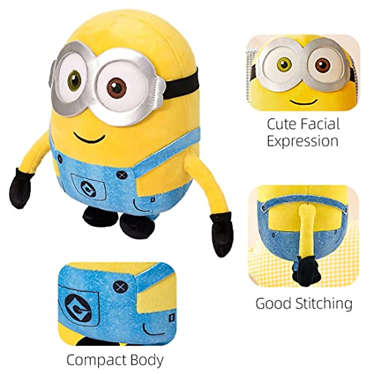 MINISO 7.9" Minions Stuffed Animals Plush Toys (Bob), Cute Sleeping Bedding Stuffed Animals Kawaii Plushies Pillow for Kids Toddler Toys Boys Girls Valentine's Day