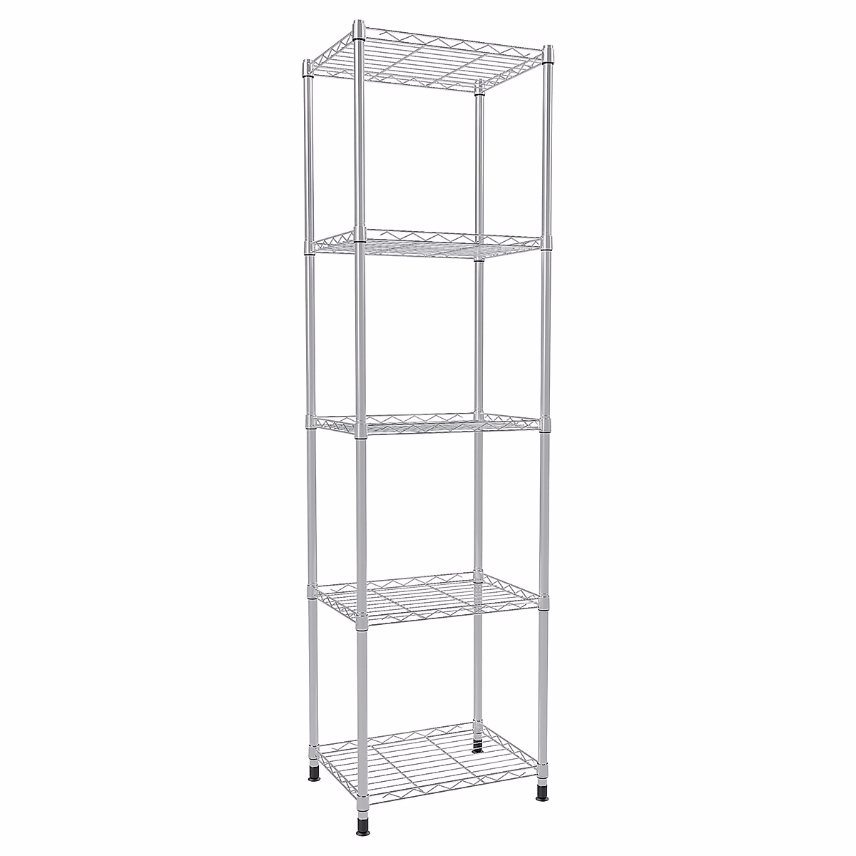 YisanCrafts 5 Tier Fixed Layer Spacing Storage Shelf Metal Storage Rack Wire Shelving Unit Storage Shelves Metal 660Lbs Capacity 17" L x 13" W x 63" H for Pantry Closet Kitchen Laundry Grey
