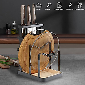 Generic Cutting Board Organizer, Steel, Black, 5.3x7.3x8.9 in, Lightweight, Rust Resistant