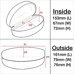 ALTEC VISION Sunglasses Case - Fits Extra Large Frames - Black