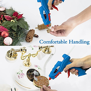 FL Hot Glue Gun, High Temperature Hot Melt Glue Gun Kit with 15 pcs Glue Sticks, Packaging, DIY, Arts & Craft, Repair and More (Light Blue-20W)