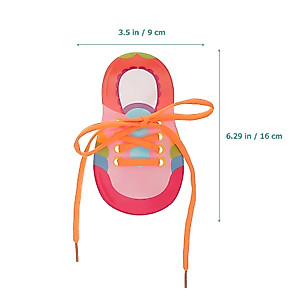 NUOBESTY Learn to Tie Shoes Children Shoelace Threading Teaching Toys Early Educational Teaching Aids, 4 Pieces
