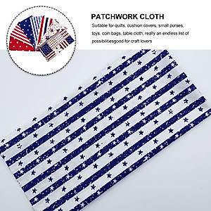 American Flag Cotton Fabric Patchworks: 7pcs Quilting Independence Stripe US Flag Sewing Fabrics Patriotic Decoration for Independence Day 25x25cm
