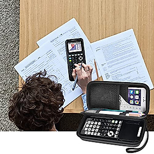 Case Compatible with Texas Instruments TI-84 Plus CE/TI-84 Plus/TI-83 Plus/TI-30XS / TI-36Pro Graphing Calculator, Scientific Calculators Box for Ruler, Rubber, Pencil and Other- Black (Case Only)