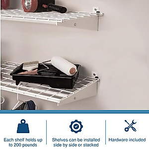 Hyloft 00630 48" x 24" Garage Wall Shelf Storage, White (Pack of 2)