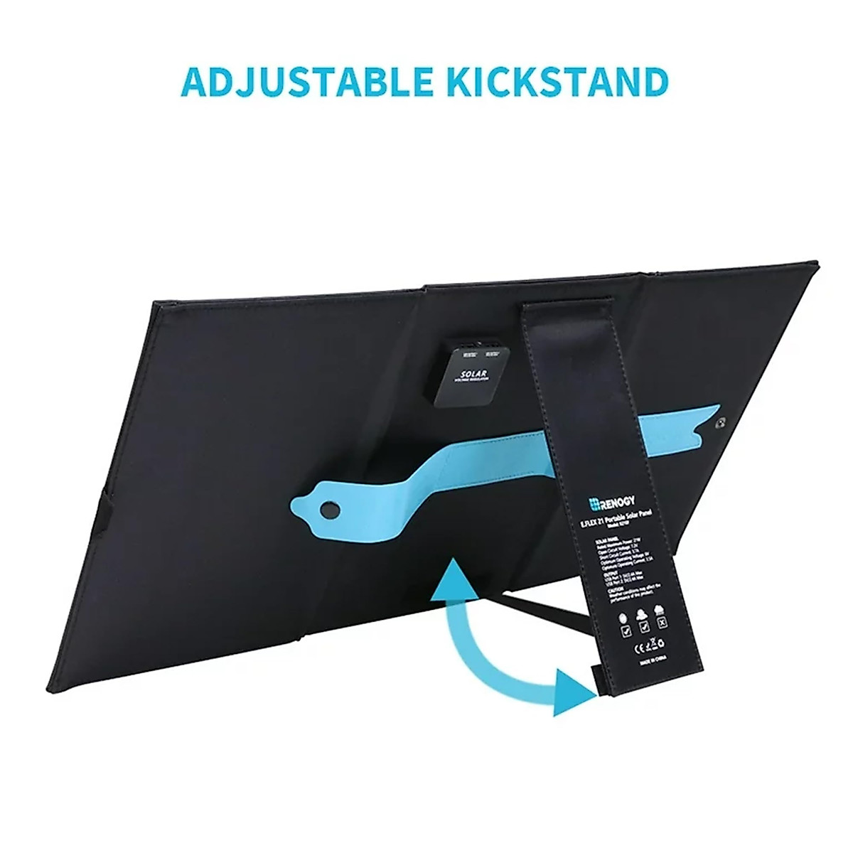 Renogy 21W Portable Foldable Solar Panel Charger Water Resistant Cover with Triple USB Ports for Hiking or Traveling, Nylon Kickstand, 21 Watts