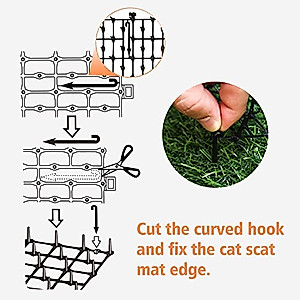 One Sight Scat Mat for Cats with Spikes, 78x11 inches, Cat Repellent Outdoor, Cat Deterrent Indoor, Dog Digging Deterrent for Garden and Fence, Cats Stopper Network