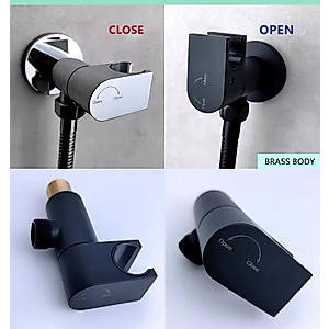 New Bidet Sprayer Set Solid Brass Body with Open and Close Switch ABS Plastic Bathroom Toilet Fixture (Black PVC Hose)