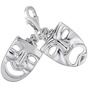 Rembrandt Charms Comedy & Tragedy Charm with Lobster Clasp, Sterling Silver