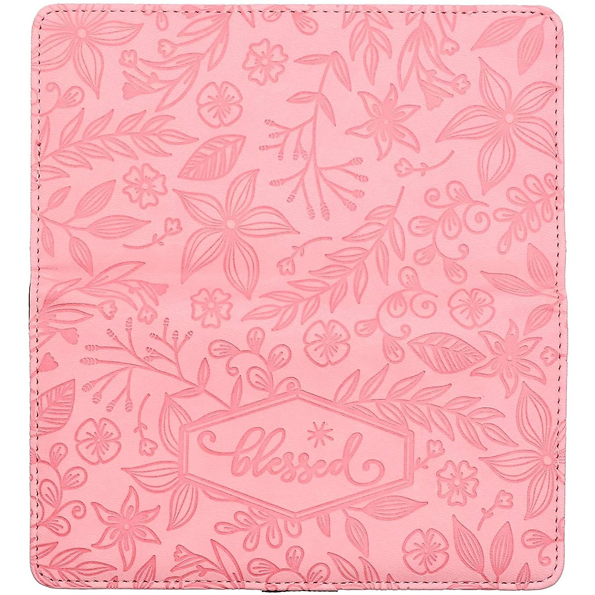 Juvale Floral Checkbook Cover for Women Card Holder Wallet for Checks & Credit Cards, RFID Blocking (Pink)