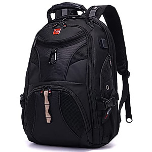 Swiss Eagle SmartScan Laptop Backpack with USB Port and Shoe Compartment designed to fit 17-inch Notebook, Black