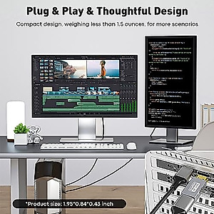 UANTIN HDMI to DisplayPort Adapter (4K 60Hz,1080p 120Hz) Uni-Directional HDMI Male to DP Female Converter for Monitor Compatible with GPU,Laptop,AMD,NVIDIA,PS5,Xbox and More - 1 Pack