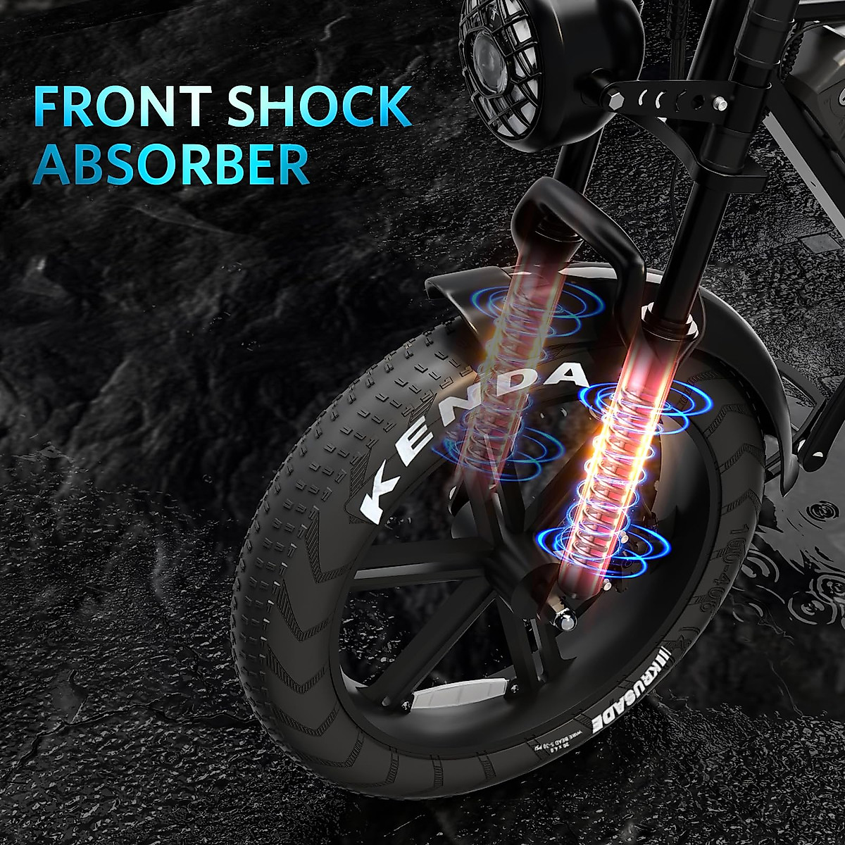 OUXI V8 Electric Bike Adults, Electric Mountain Bike with 750W Motor 48V 15Ah Removable Larger Battery 31MPH 20'' Fat Tire E Bike Shi-Mano 7-Speed Adult Electric Bicycles (Black)