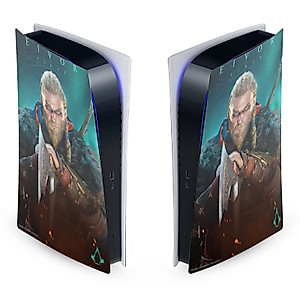 Head Case Designs Officially Licensed Assassin's Creed Male Eivor Valhalla Key Art Matte Vinyl Faceplate Sticker Gaming Skin Decal Cover Compatible With Sony PlayStation 5 PS5 Digital Edition Console