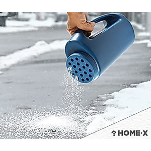 Home-X Ice Melt Salt Dispenser, Grass Seed Spreader, Plastic Garden Container
