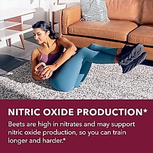 Beet Root Gummies with COQ10 & Pomegranate - Nitric Oxide Supplement for Men and Women - Endurance, Performance, Recovery - Vegan, Non-GMO, Gluten Free - Mixed Berry Flavor, 1 Month Supply