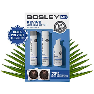 BosleyMD BosRevive KIT for Visible Hair Thinning (Non Color-Treated), Starter Size (30 Days)