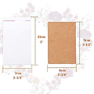 Earring Cards, Anezus 100 Pcs Earring Display Cards Earring Holder Cards with 200 Earring Backs and 100 Self- Sealing Bags for Earrings Necklace Jewelry Display, Kraft Color 3.5x2.4 Inches
