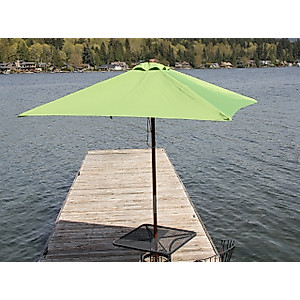 Heininger 1234 DestinationGear 6.5' Square Lime Classic Wood Patio Umbrella