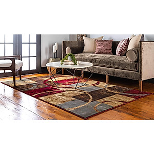 Unique Loom Barista Collection Area Rug - Kouillou (4' 1" x 6' 1" Rectangle, Multi/ Brown)