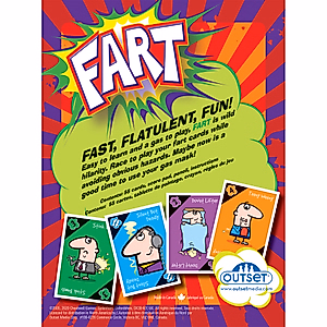 Fart - The Explosive Card Game - Easy to Learn Fast Flatulent Fun, Kids Family & Friends Party Game, Funny Fast Acting, Toilet Humor, Outset Media, Ages 8+, 3+ Players