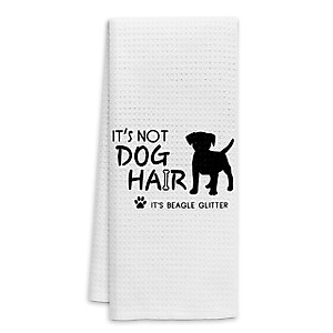 It’s Not Dog Hair It’s Beagle Glitter Funny Black Dog Quote Bath Towel,Dog Lovers Gifts Decorative Towel,Dog Mom Girls Gifts