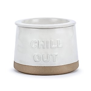 DEMDACO Chill Out Classic White 5 x 5 Stoneware Chip Dip Chiller Serving Bowl