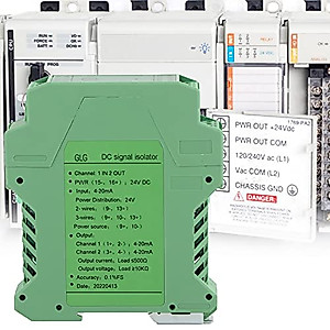 DC Conditioner, DC 24V DC Current Isolator Transmitter 4-20mA PLC Detect Conditioner(1 in 2 Out, 4-20mA to 4-20mA)