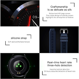 Smart Watch, 1.28''HD Fitness Tracker with Touch Screen Heart Rate Monitor Camera Music Control, Bluetooth Sport Watch for Women Men, IP68 Waterproof SmartWatch Compatible with iPhone Android (Blue)