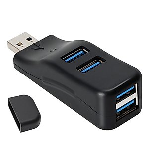VCOM USB 3.0 Hub for Laptop, Portable 4-Port Data USB Splitter, Mini USB A Port Expander, 5Gbps Fast Data Transfe for Desktop Computer, Surface Pro, XPS, PC, Flash Drive, Mobile HDD, Keyboard, Mouse