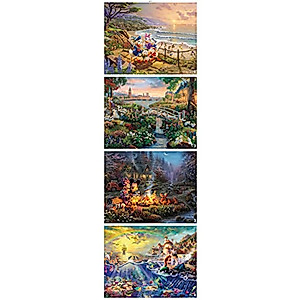 Ceaco - 4 in 1 Multipack - Thomas Kinkade - Disney Dreams Collection - Donald & Daisy Duck, 101 Dalmatians, Mickey, Minnie, & Pluto, & The Little Mermaid - (4) 500 Piece Jigsaw Puzzles