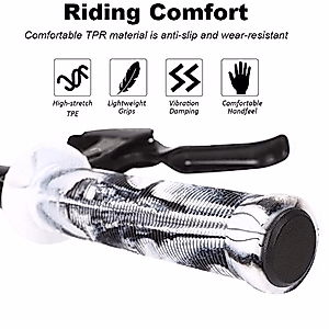 Kutrick BMX Bike Handlebar Grips - Soft 145mm Flange Longneck ST Grips for BMX Bike Bicycle Bars and Scooter Bars with Plug End -Stylish Multiple Colors available