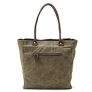 peacechaos Women's Canvas Waterproof Shoulder Hand Bag Tote Bag Purse Handbag (Army Green)