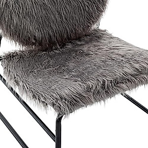 HOMEFUN Accent Chair - Modern Industrial Slant Armchair with Metal Frame - Premium High Density Soft Single Chair for Living Room Bedroom