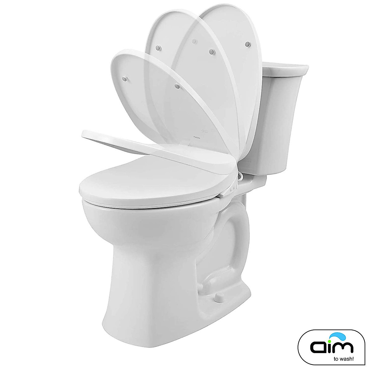Smart Toilet Seat - Electronic Bidet Seat - Hot Water Bidet Toilet - Night Light - Tankless - Air Dryer