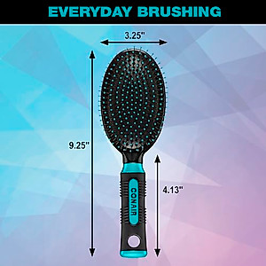 Conair Salon Results Hairbrush for Men and Women - Detangling Hair brush - Hairbrush for all hair types - Wire Bristles and Cushion Base