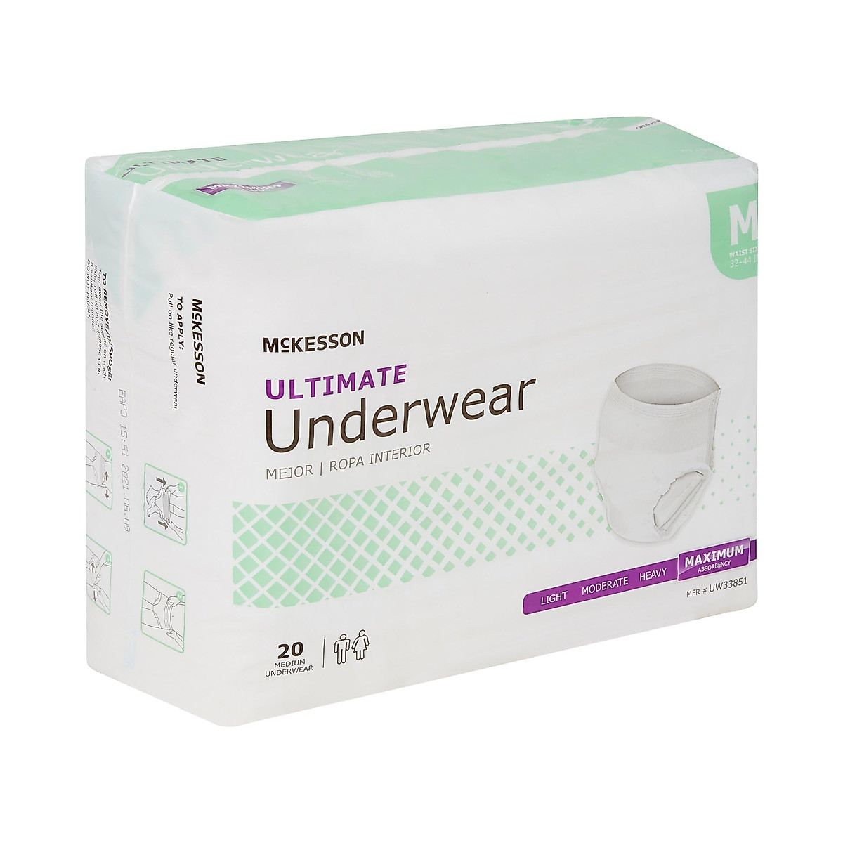 McKesson Ultimate Underwear, Incontinence, Maximum Absorbency, Medium, 80 Count
