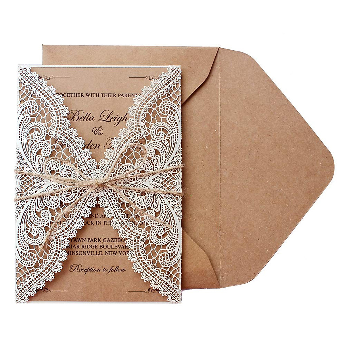 Laser Cut Wedding Invitations Sample by Picky Bride Invitation Cards Templates 126 x 185mm Customized Invite Cards with RSVP Cards