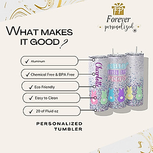 Custom Printed Chillin with my Peeps Easter Tumbler | Personalized Double Wall Insulated Travel Mug | Spring Design with Name (Chillin with my Peeps)