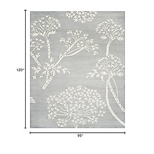 SAFAVIEH Bella Collection 8' x 10' Light Blue/Ivory BEL131A Handmade Premium Wool & Viscose Area Rug