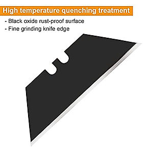 CYEAH 100 Pcs Utility Knife Blades, Thickened SK2 High-Carbon Steel Cutter for Most of Standard Utility Knives, Spare Utility Blades Refills Box Cutters Blades with Plastic Storage Case