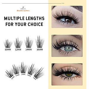 72 Pcs Lash Clusters Wispy, DIY Lash Extensions Individual Cluster Lashes Wispy Volume Eyelashes for Lash Extension at Home (D Mix 10-16mm, A17)